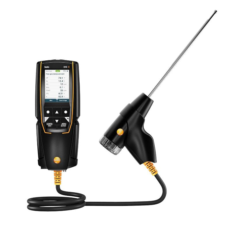 Testo 310 II Combustion Analyzer Kit, 32 to 752°F, 0 to 4000 ppm ...